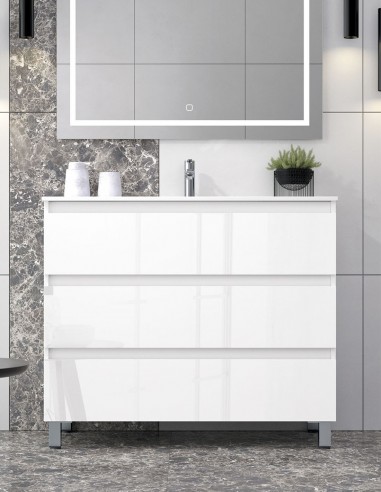 Mueble de baño patas y lavabo - 3 cajones OSIRO